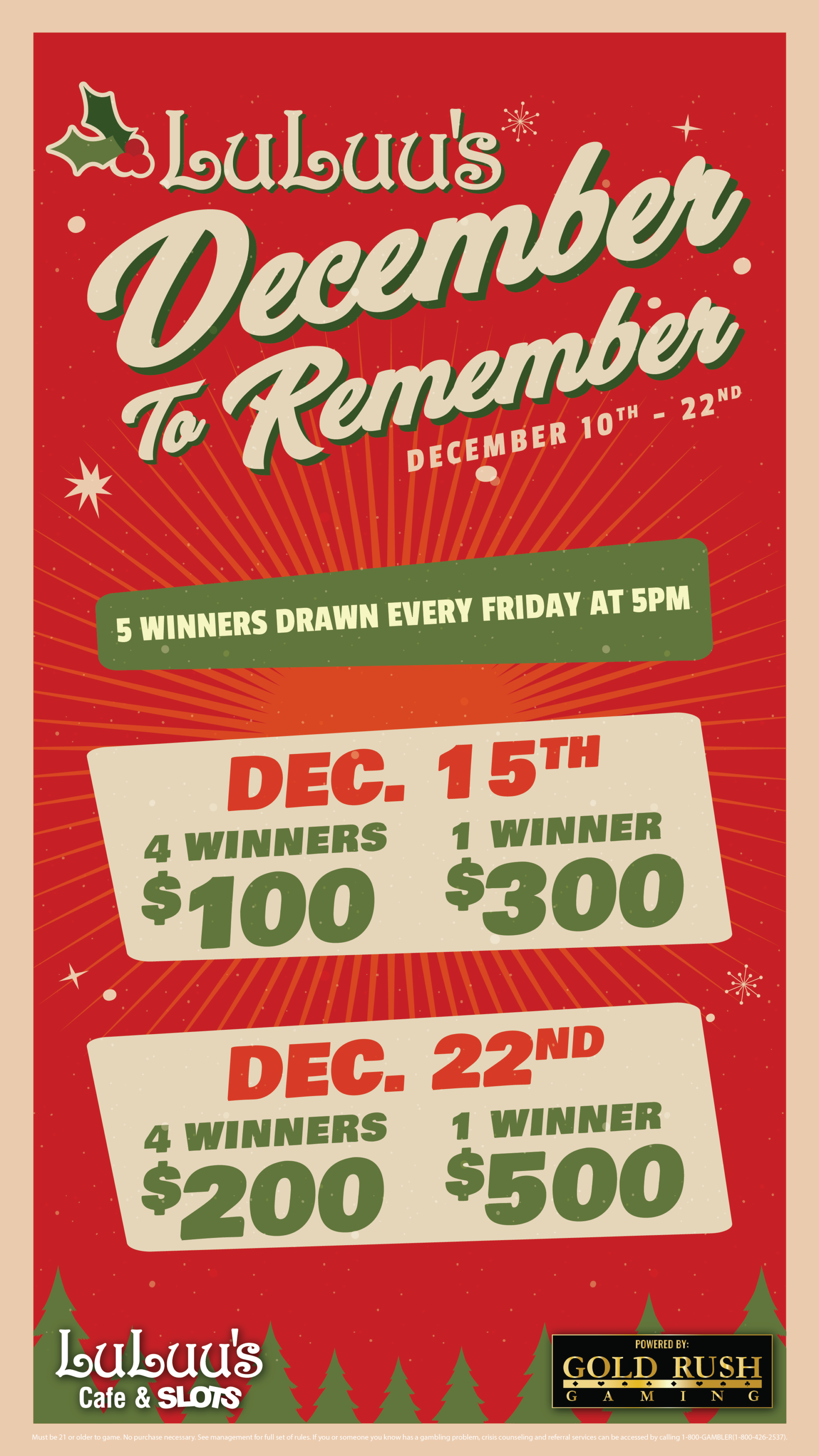 December Partner Promotions Happening With Gold Rush Gaming - Gold Rush ...